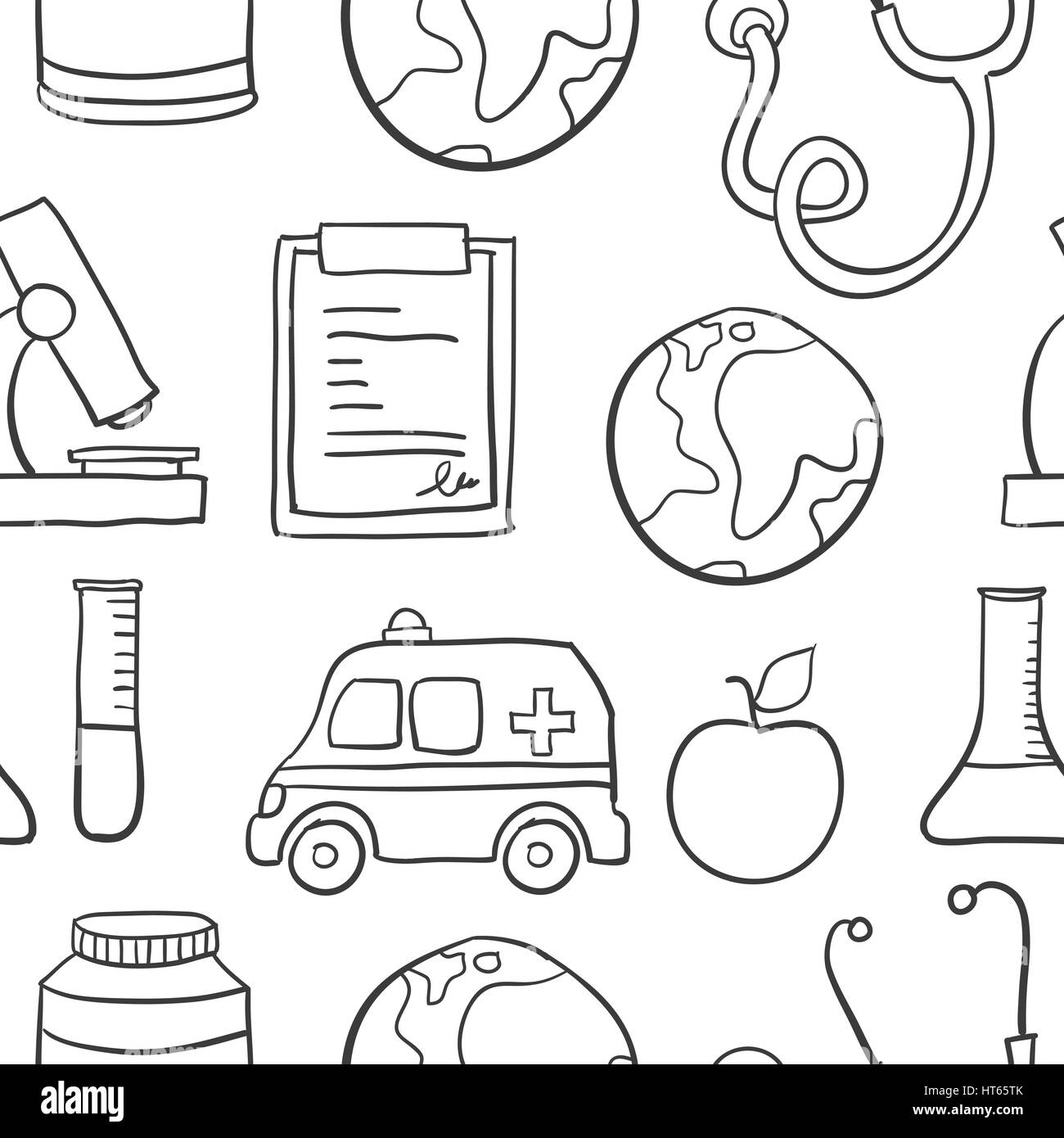 Collection of element medical doodles Stock Vector Image & Art - Alamy