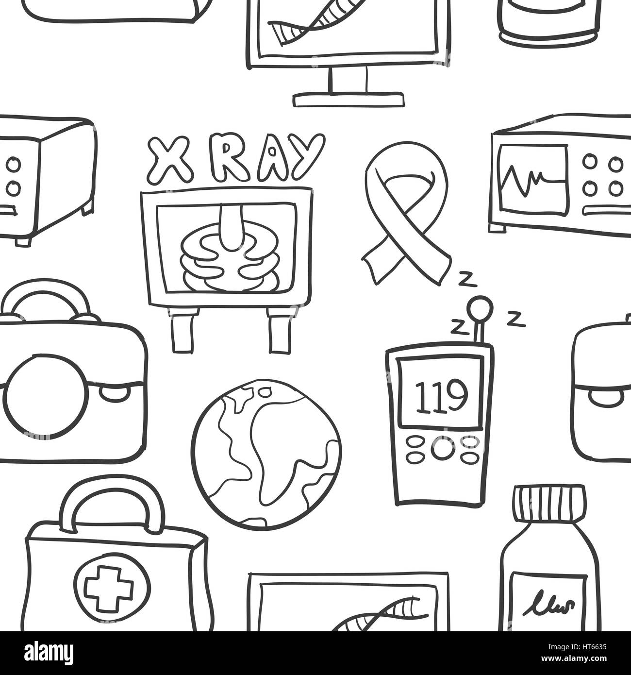 Medical object set of doodles Stock Vector Image & Art - Alamy