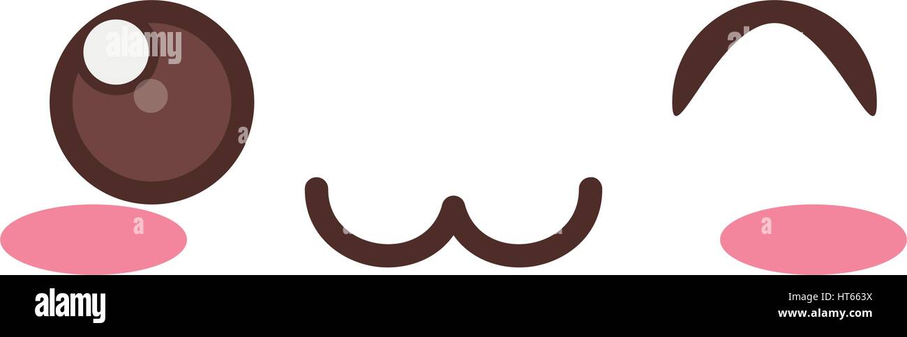 kawaii wink expression icon Stock Vector Image & Art - Alamy