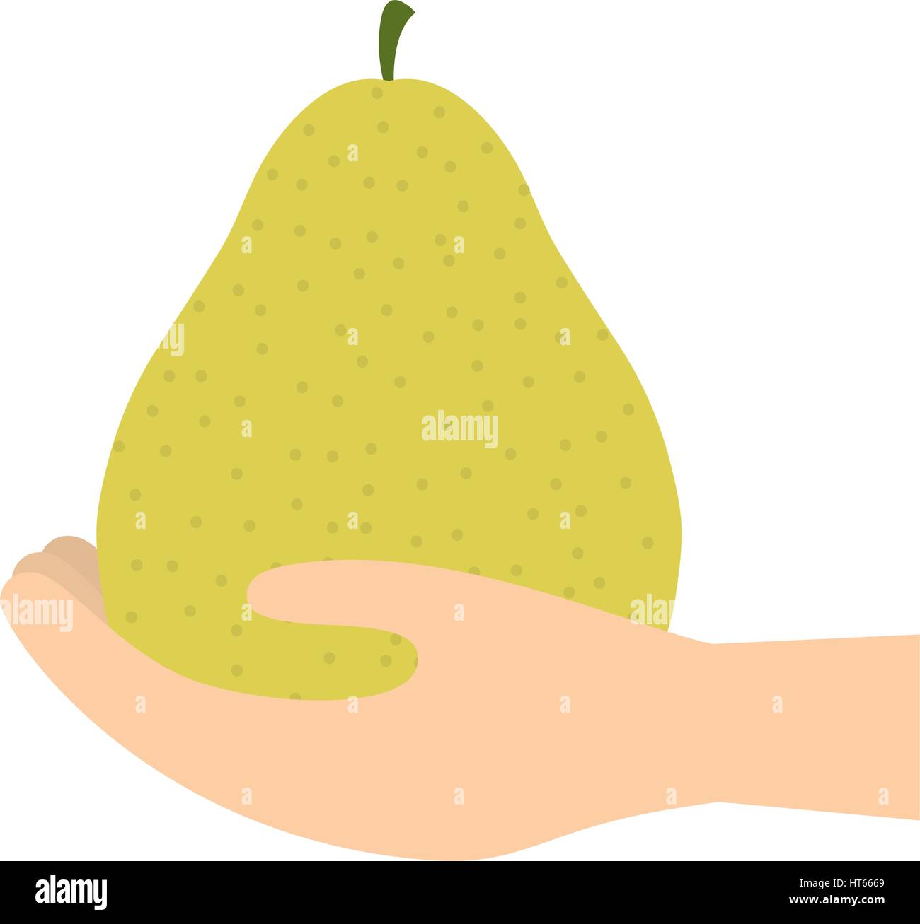 hand holding pear fruit Stock Vector Image & Art - Alamy