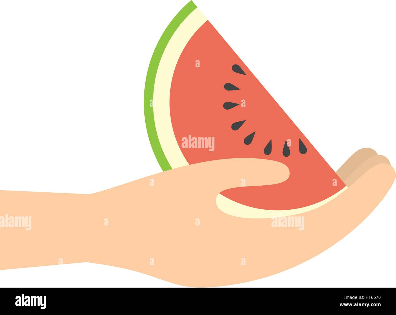 hand holding watermelon fruit Stock Vector Image & Art - Alamy