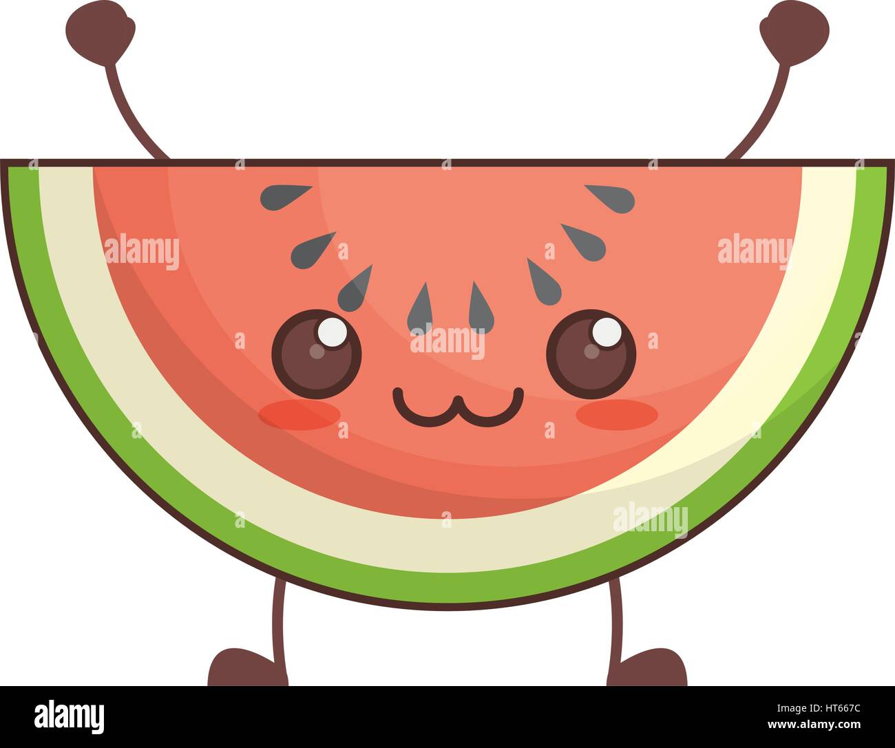 kawaii watermelon fruit image Stock Vector Image & Art - Alamy