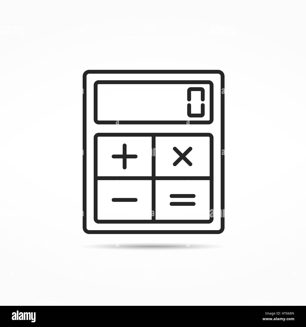 Minimal calculator line icon Stock Photo - Alamy