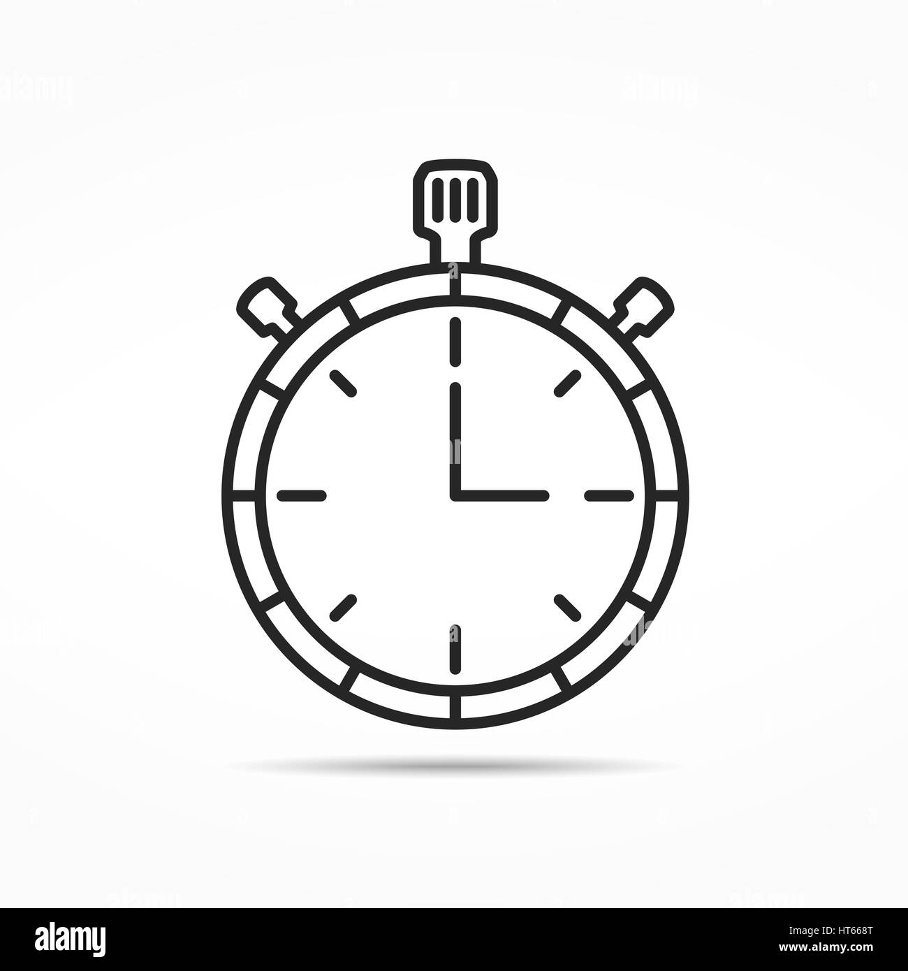 Round timer icon outline Black and White Stock Photos & Images - Alamy