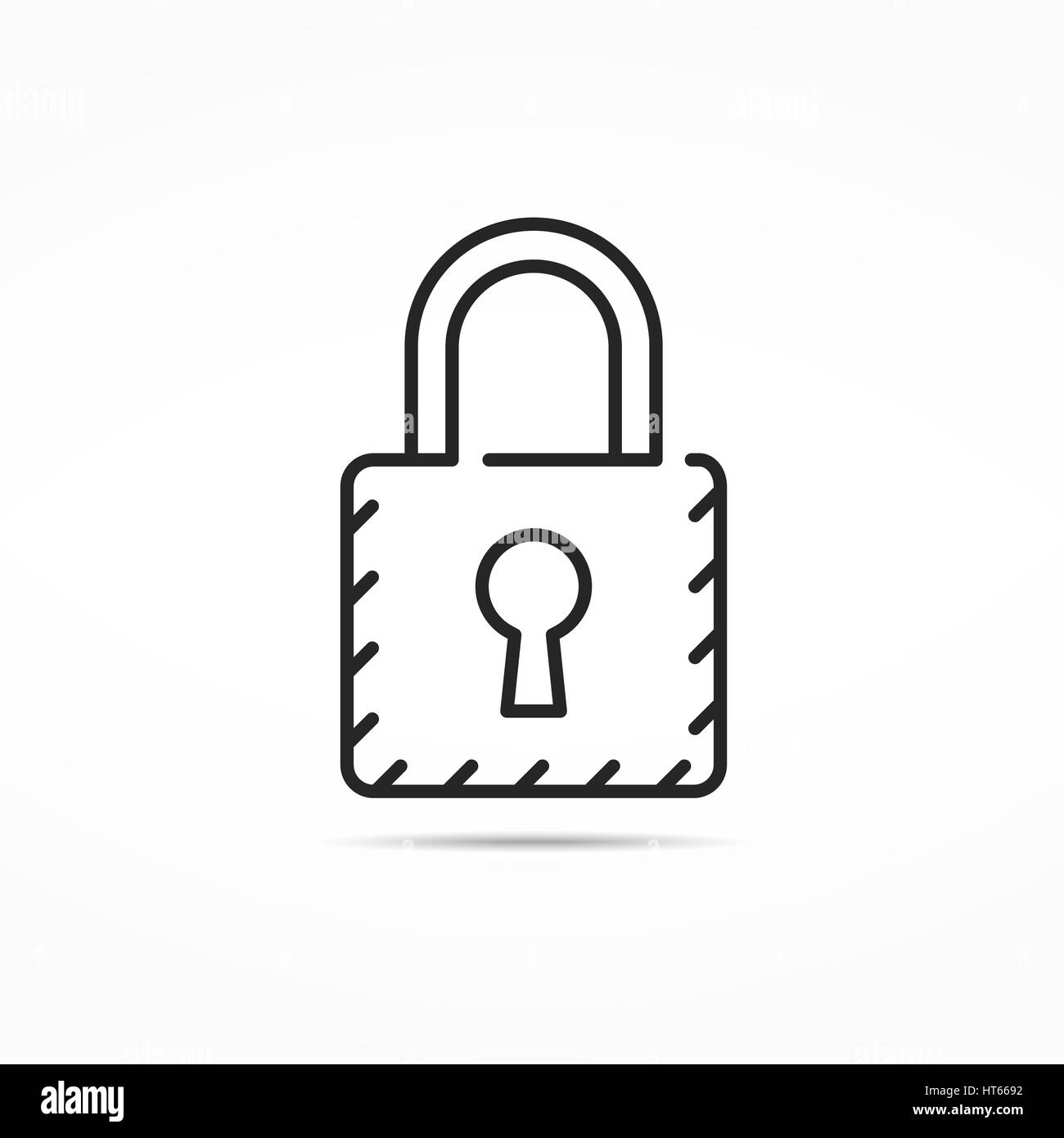 Minimal lock line icon, vector eps10 illustration Stock Photo - Alamy