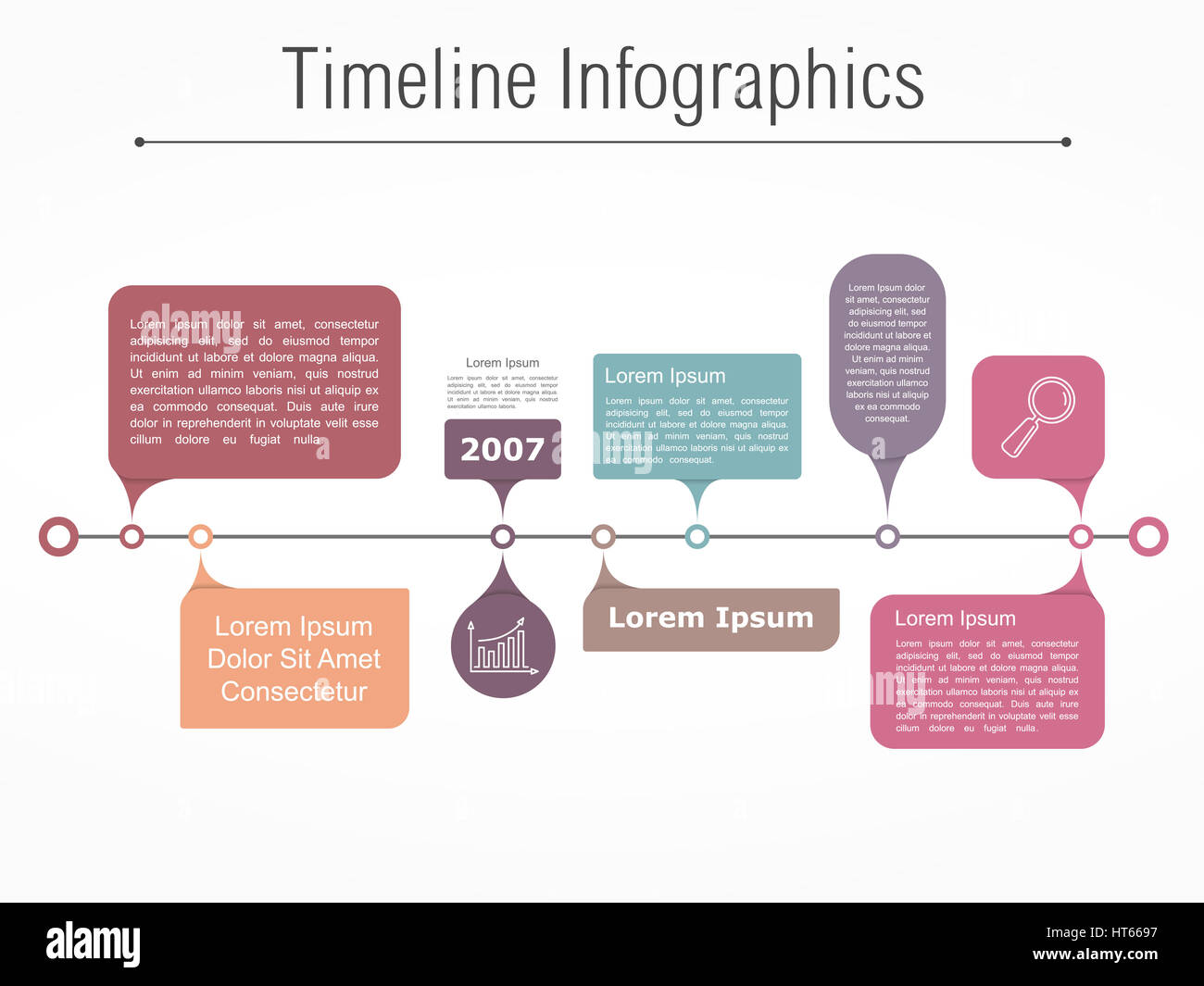 Timeline infographics template with different elements for your ...