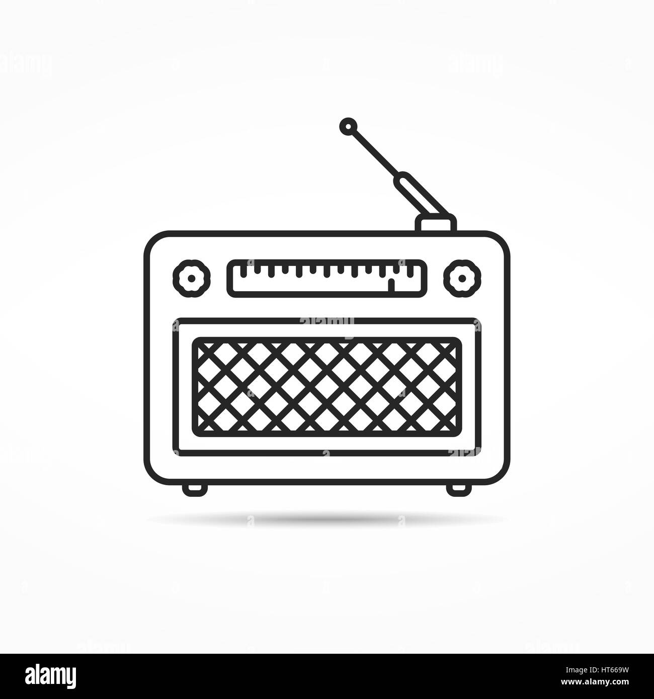 Outline icon vintage radio Cut Out Stock Images & Pictures - Alamy