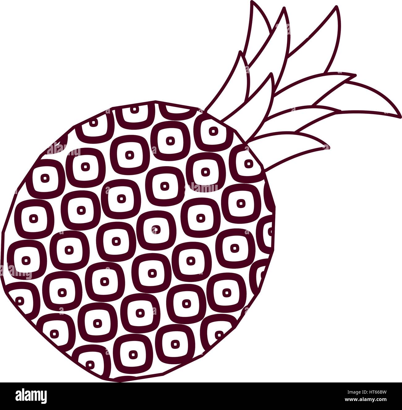 pineapple sweet fruit line Stock Vector Image & Art - Alamy