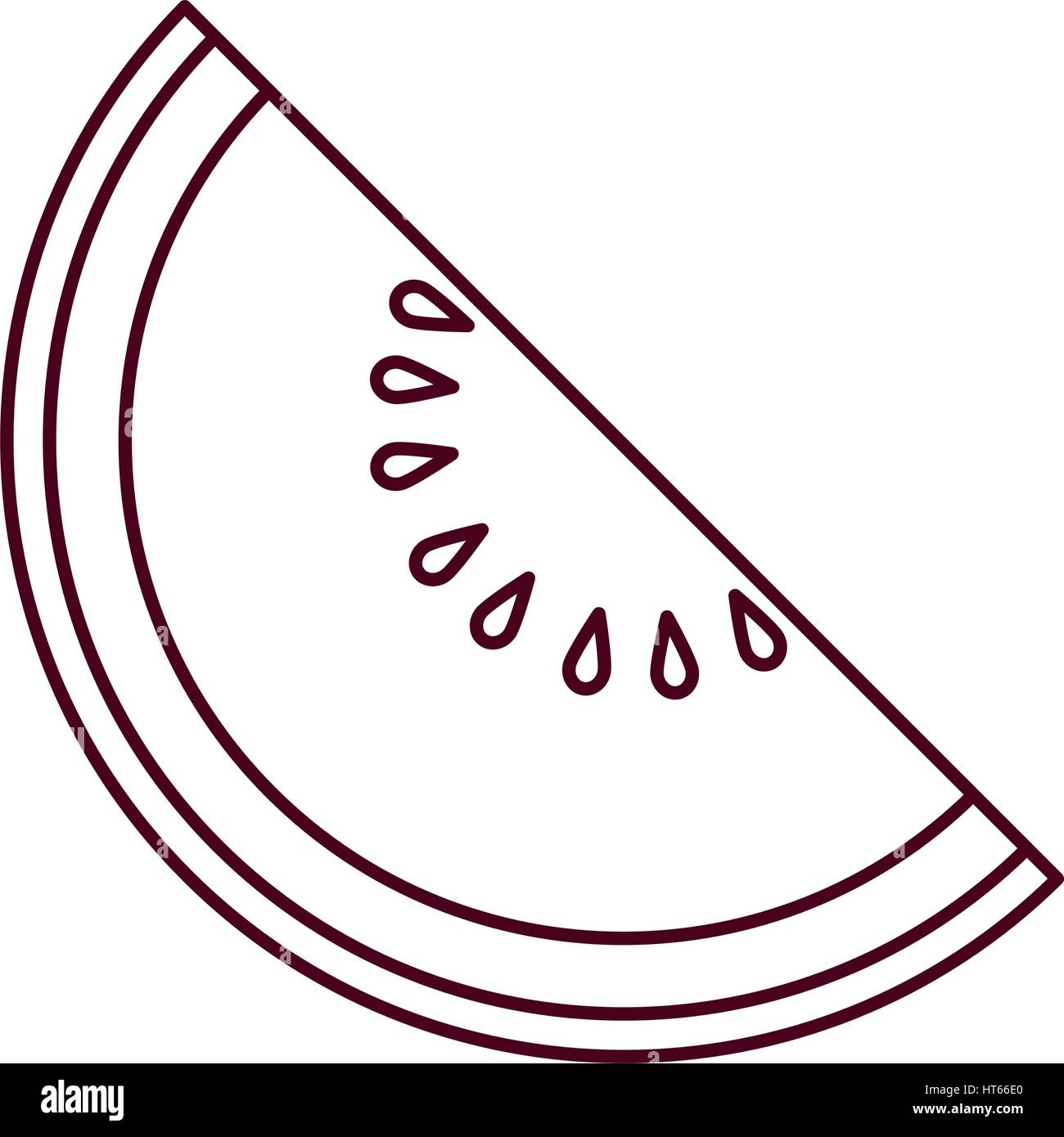 watermelon slice fruit line Stock Vector Image & Art - Alamy