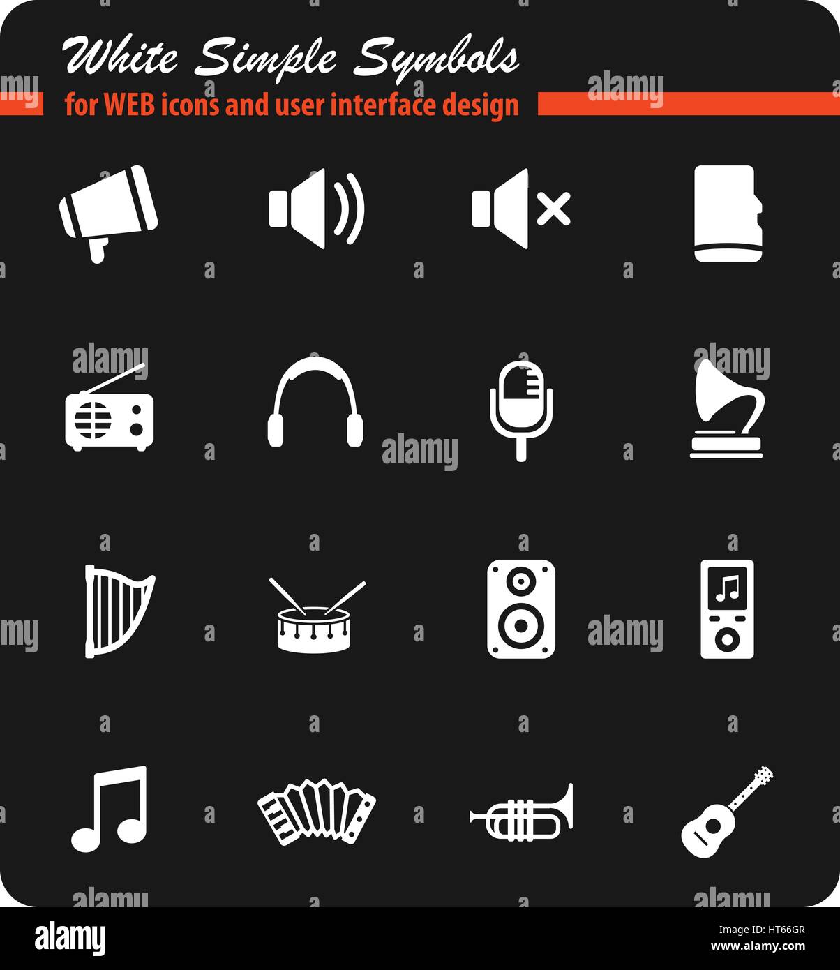 Music simply symbols for web and user interface Stock Vector Image ...