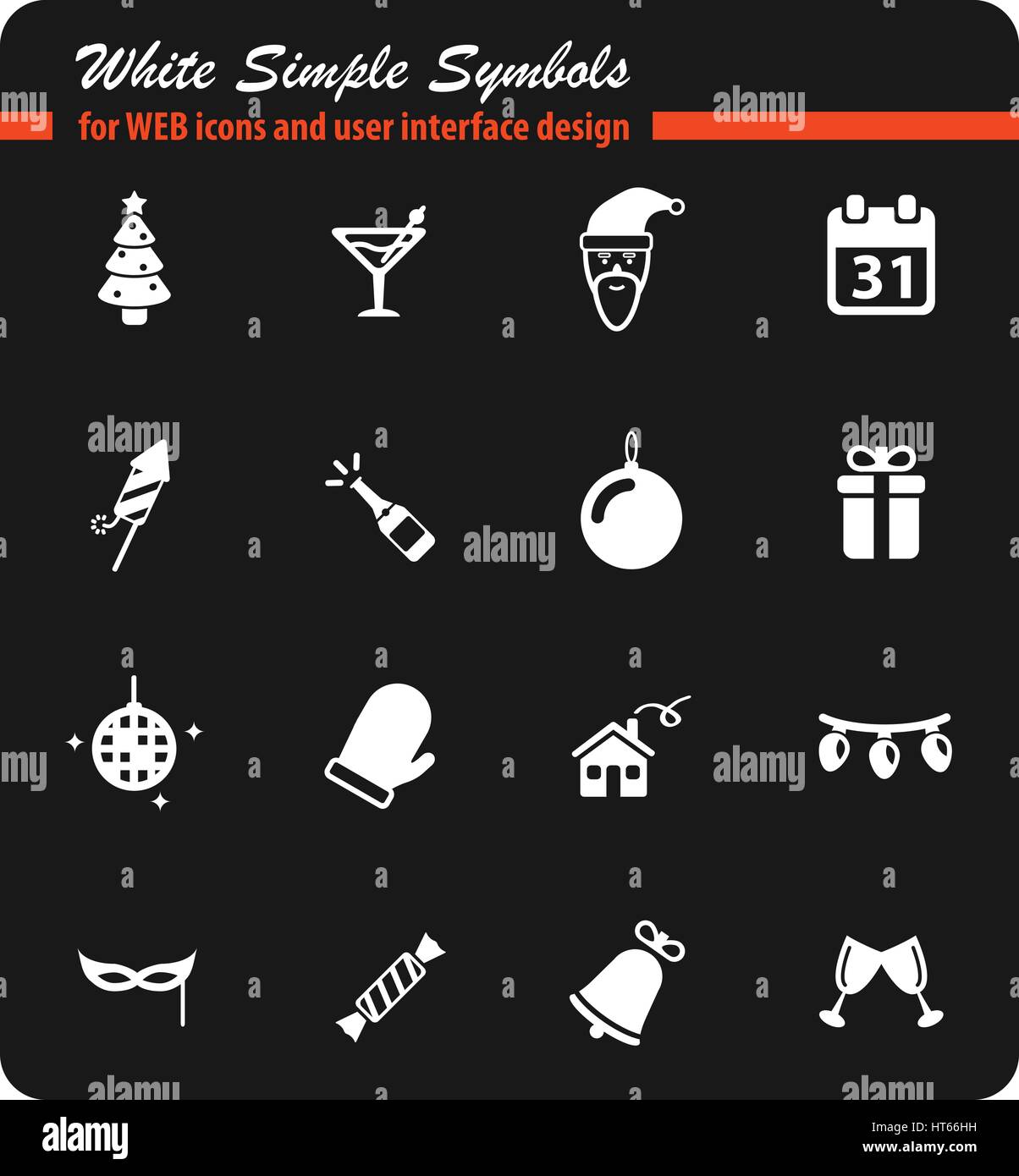 New year simply symbols for web icons Stock Vector Image & Art - Alamy