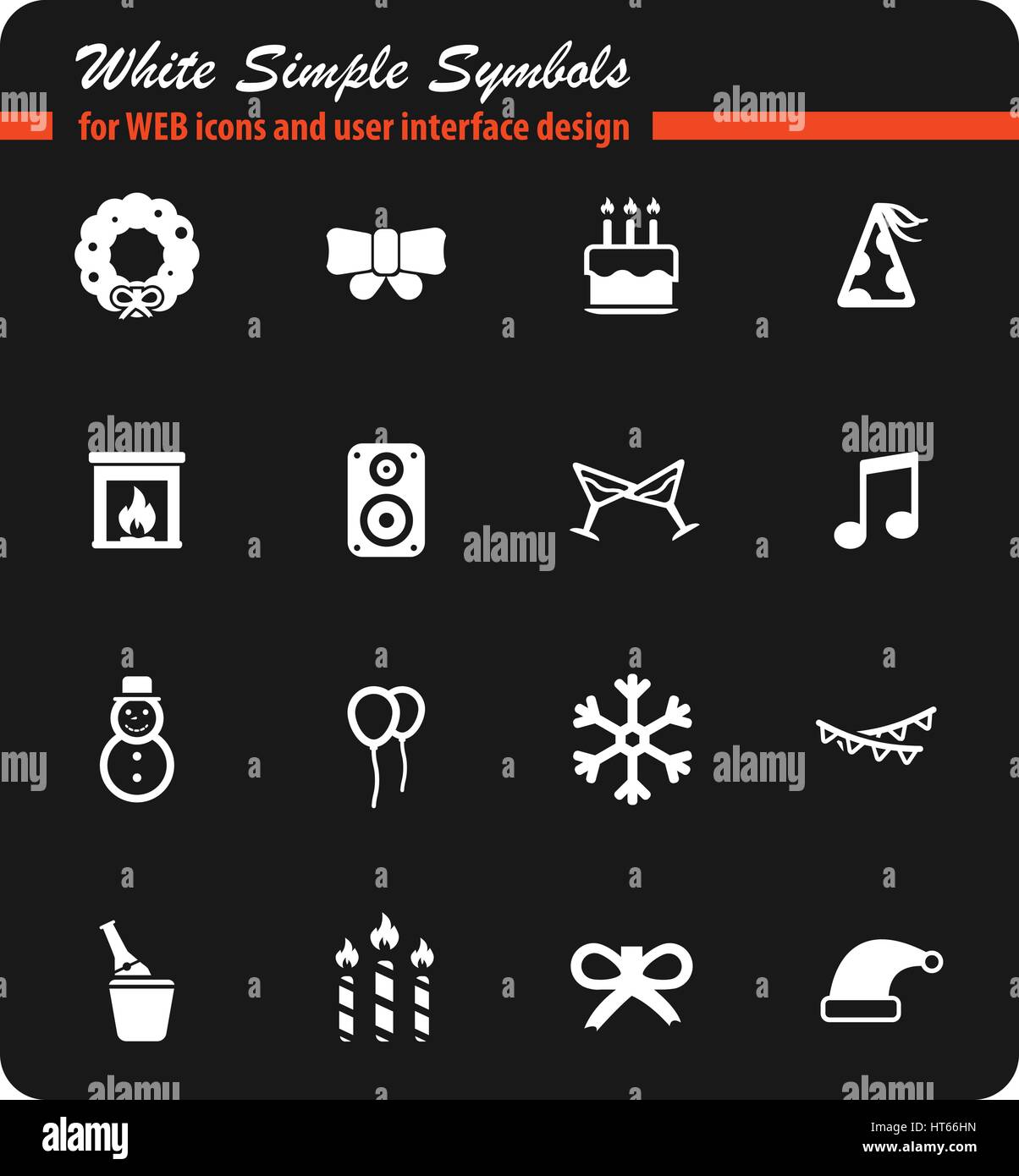 New year simply symbols for web icons Stock Vector Image & Art - Alamy