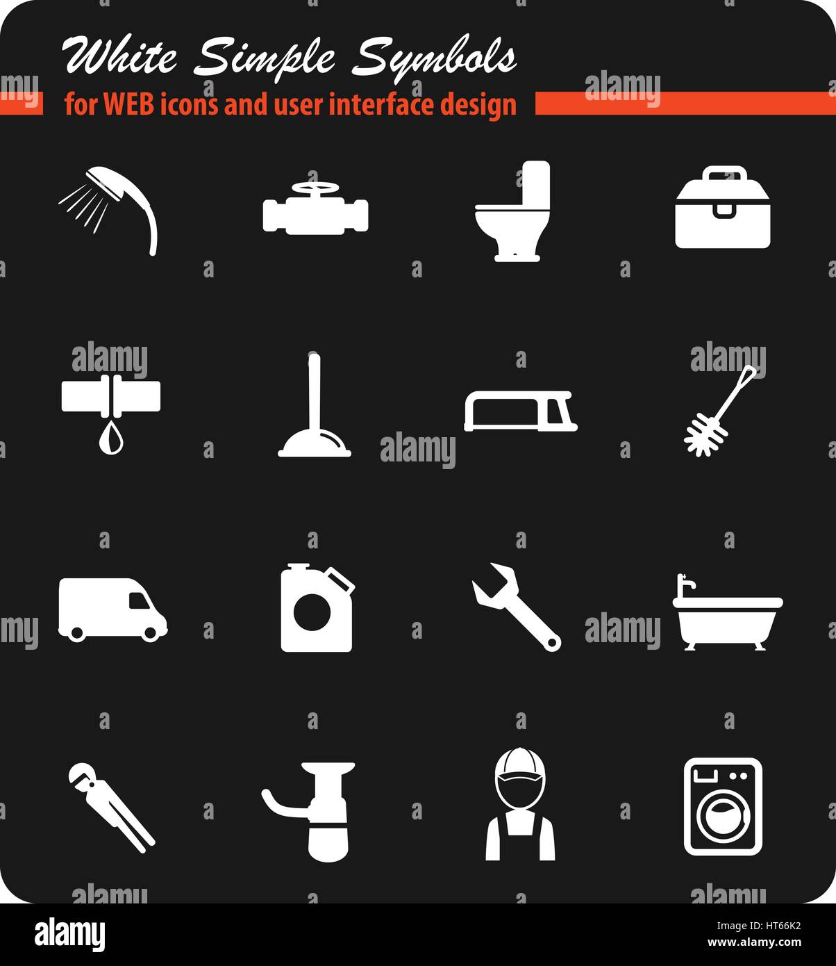 plumbing service web icons for user interface design Stock Vector Image ...
