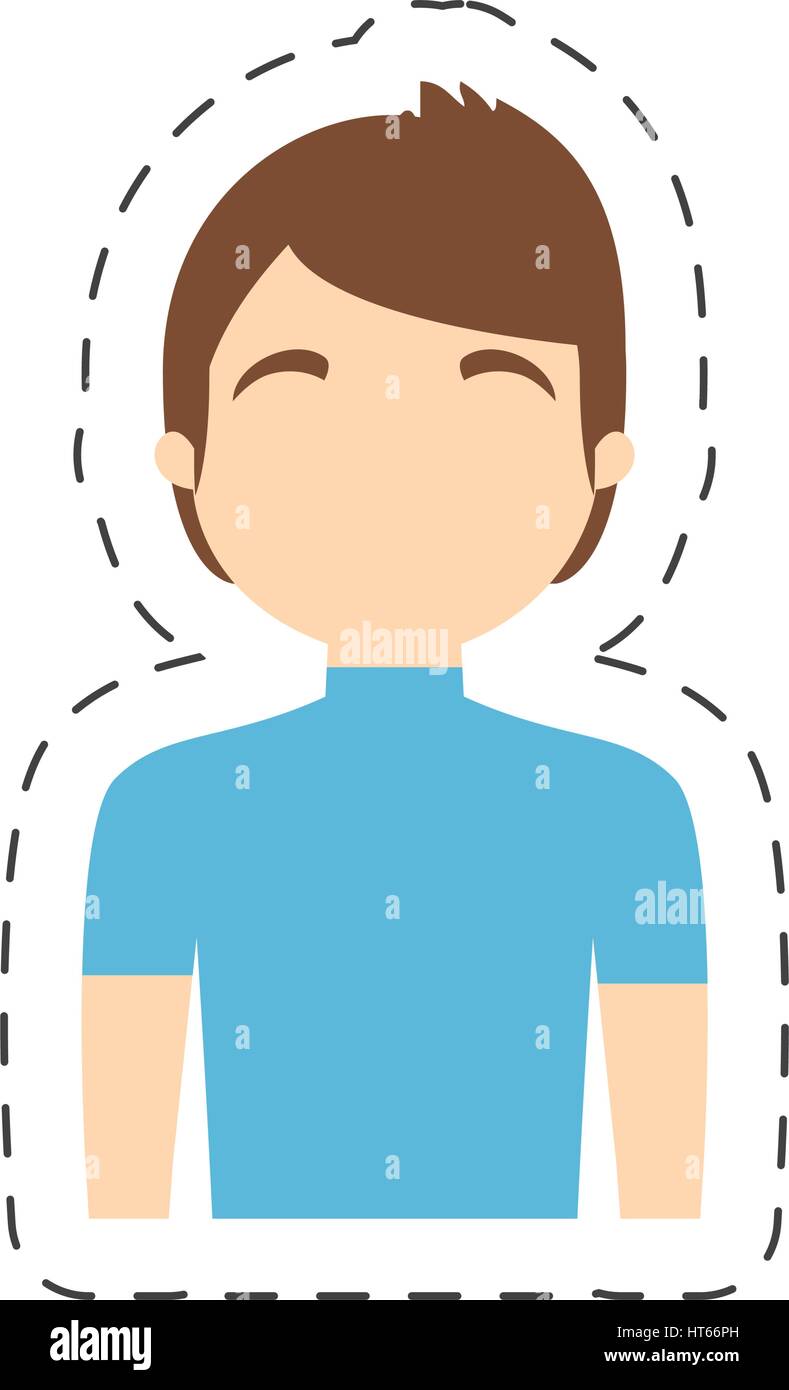 Cartoon head young man faceless Cut Out Stock Images & Pictures - Alamy