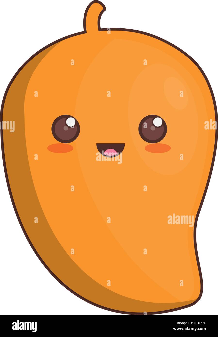 kawaii mango fruit icon Stock Vector Image & Art - Alamy
