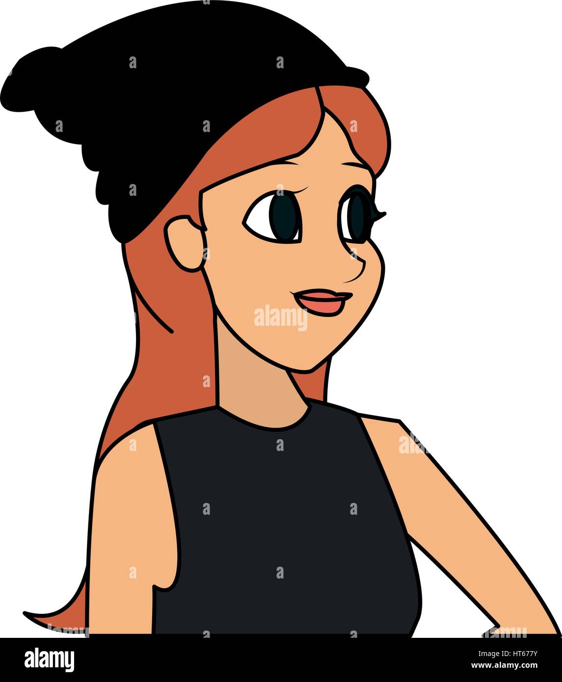 pretty young woman icon image Stock Vector Image & Art - Alamy