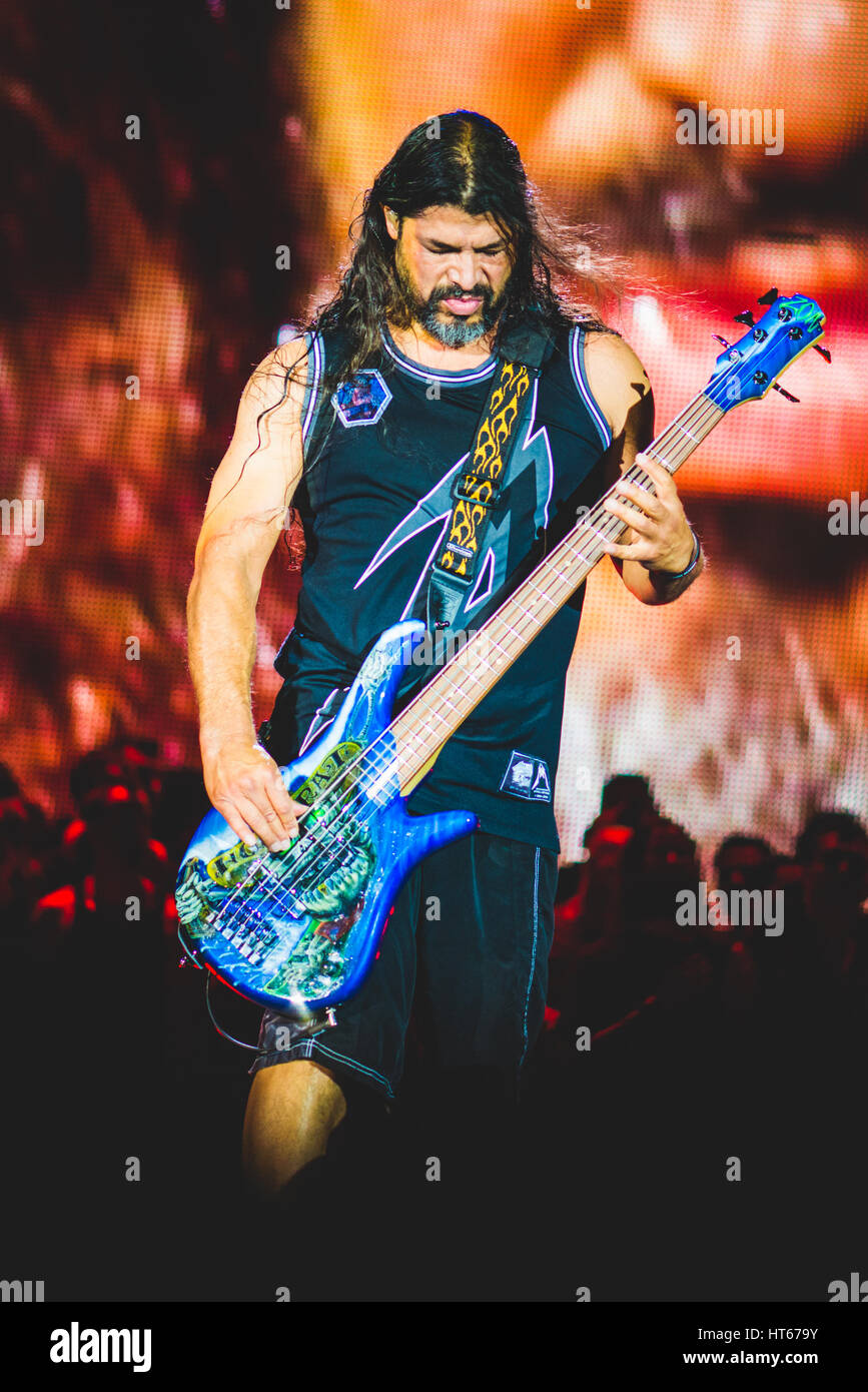 June 2, 2015: Metallica performing live on stage at the Sonisphere ...