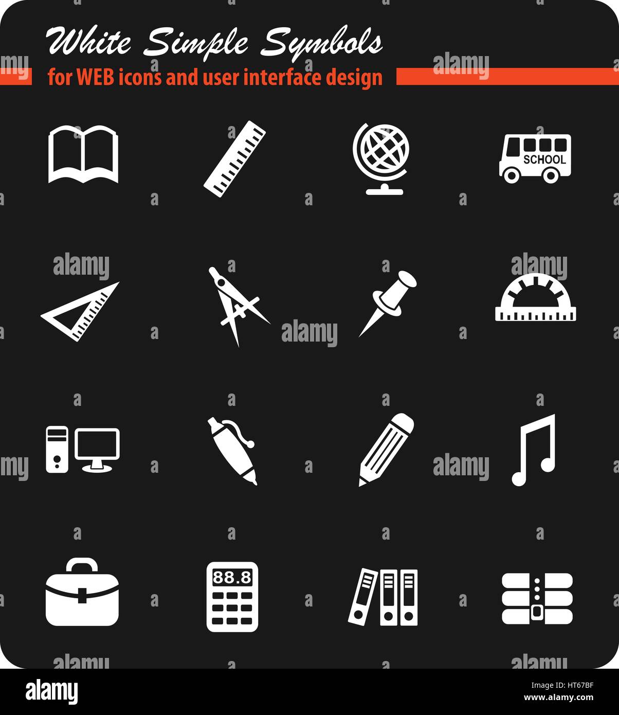 school web icons for user interface design Stock Vector Image & Art - Alamy