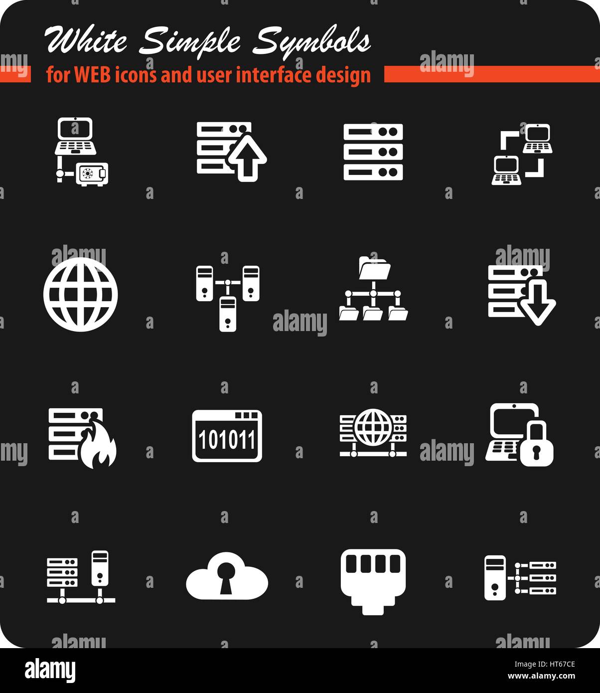 server web icons for user interface design Stock Vector Image & Art - Alamy