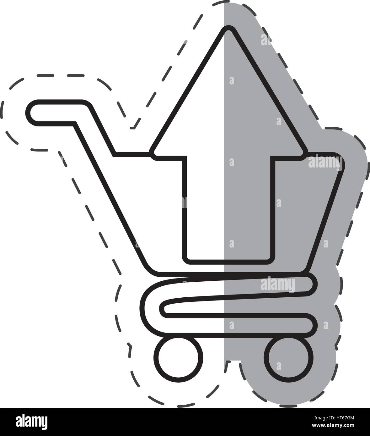 shopping cart application cut line Stock Vector Image & Art - Alamy