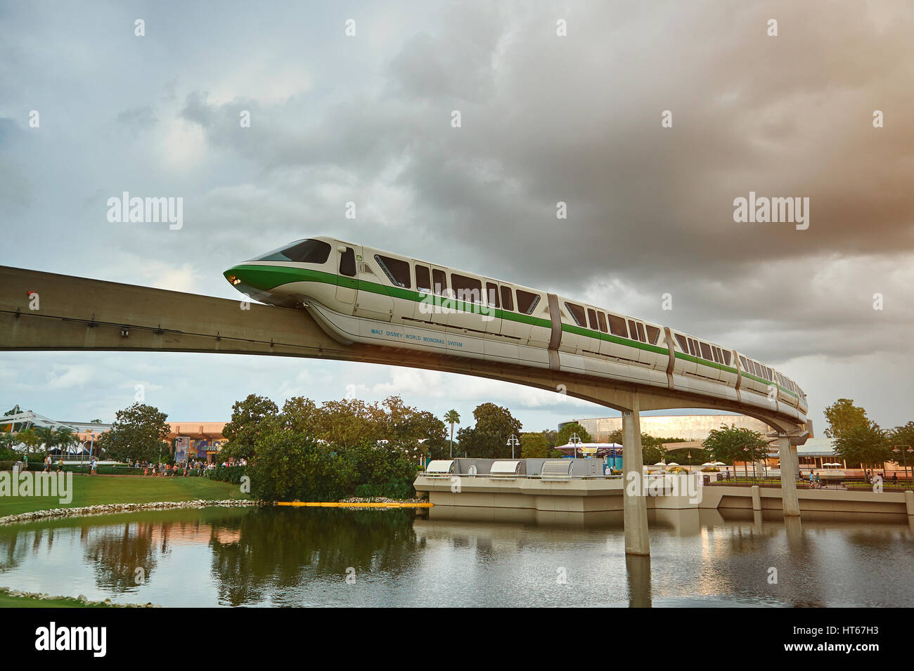 Orlando, USA - August 30, 2012: Monorail train in epcot disney park ...