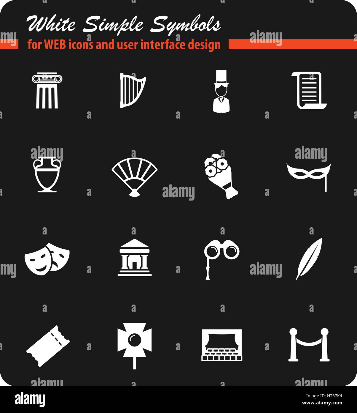 Theatre simply symbols for web and user interface Stock Vector Image ...