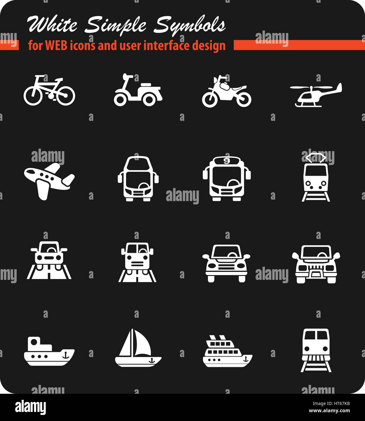 transport web icons for user interface design Stock Vector Image & Art ...