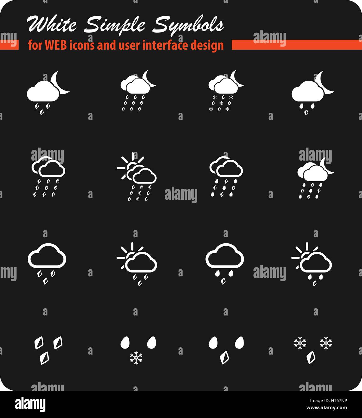 Weather white simply symbols for web icons and user interface design ...