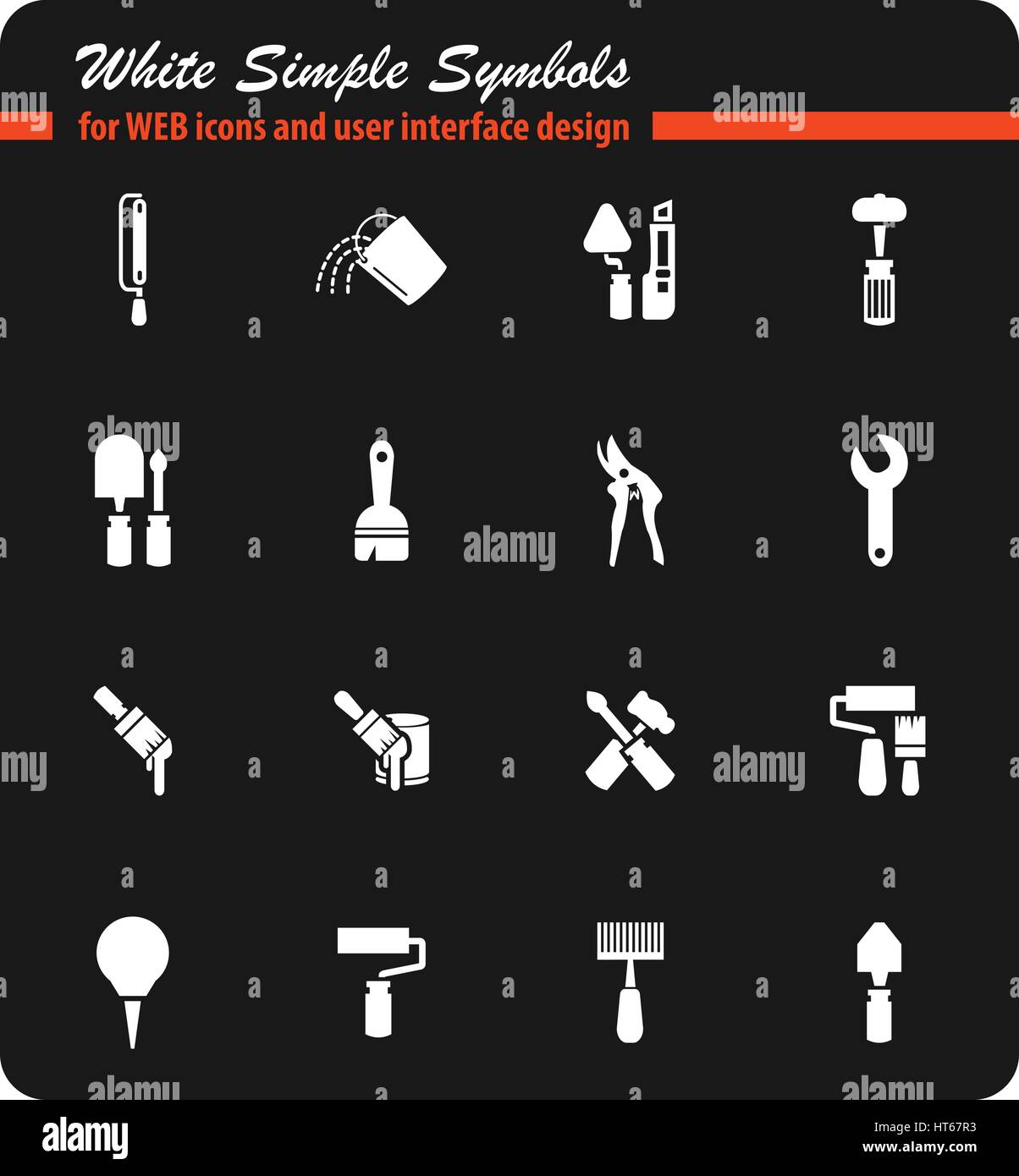 Work tools white simply symbols for web icons and user interface design ...