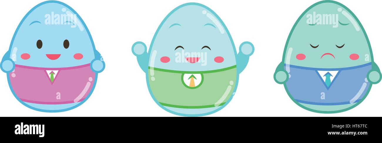 Easter painted eggs with face different emotions Stock Vector Image ...
