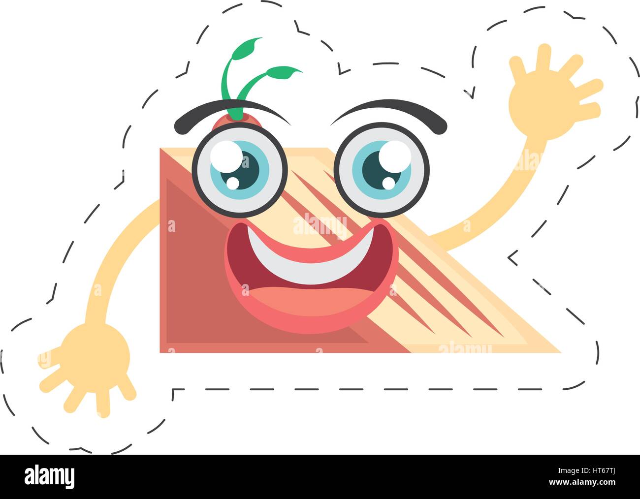 cartoon slice cake sweet cut line Stock Vector Image & Art - Alamy