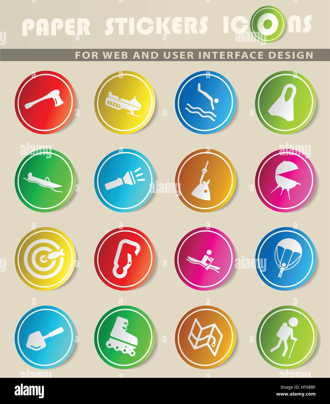 Active recreation simply icons for web and user interface Stock Vector ...