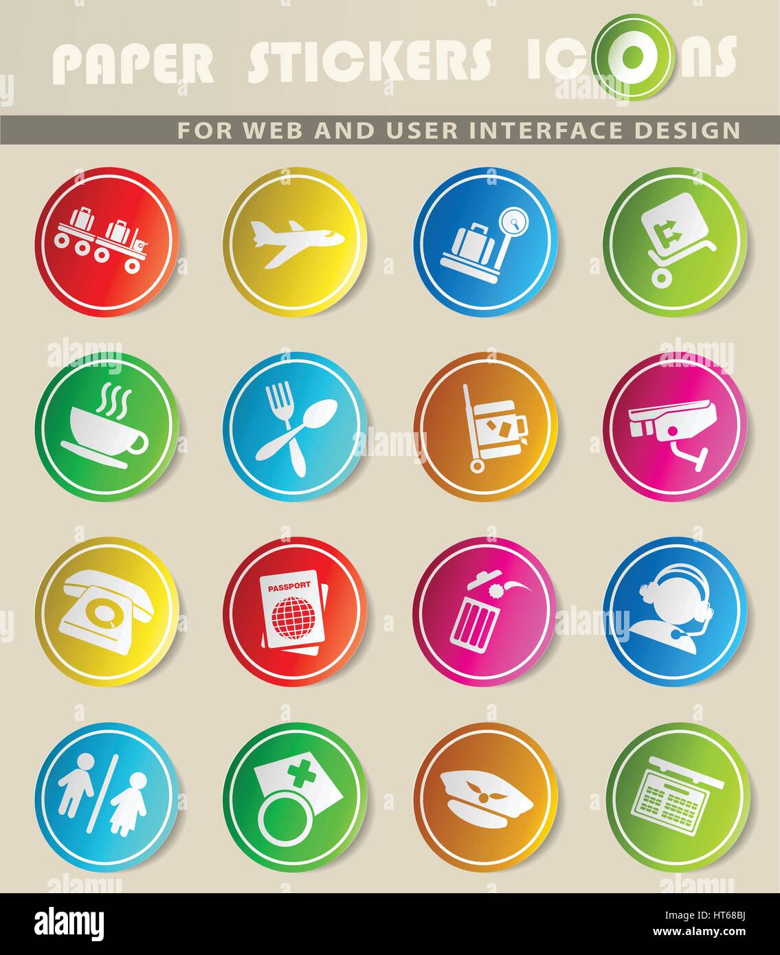 Airport simply symbols for web and user interface Stock Vector Image ...