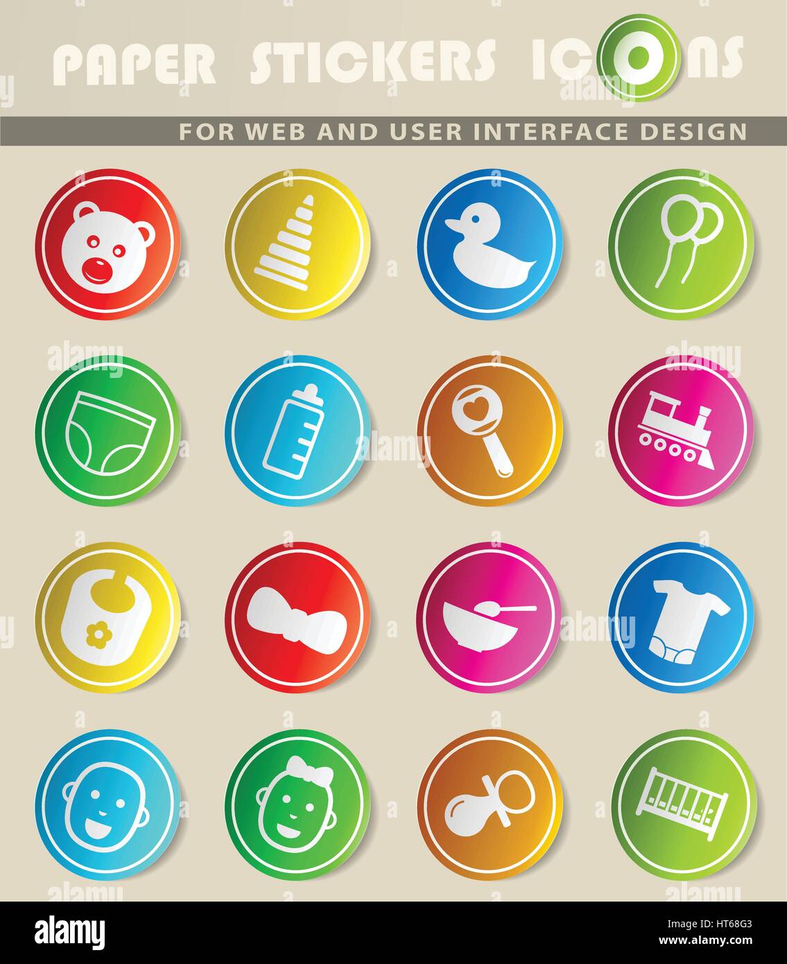 baby web icons for user interface design Stock Vector Image & Art - Alamy