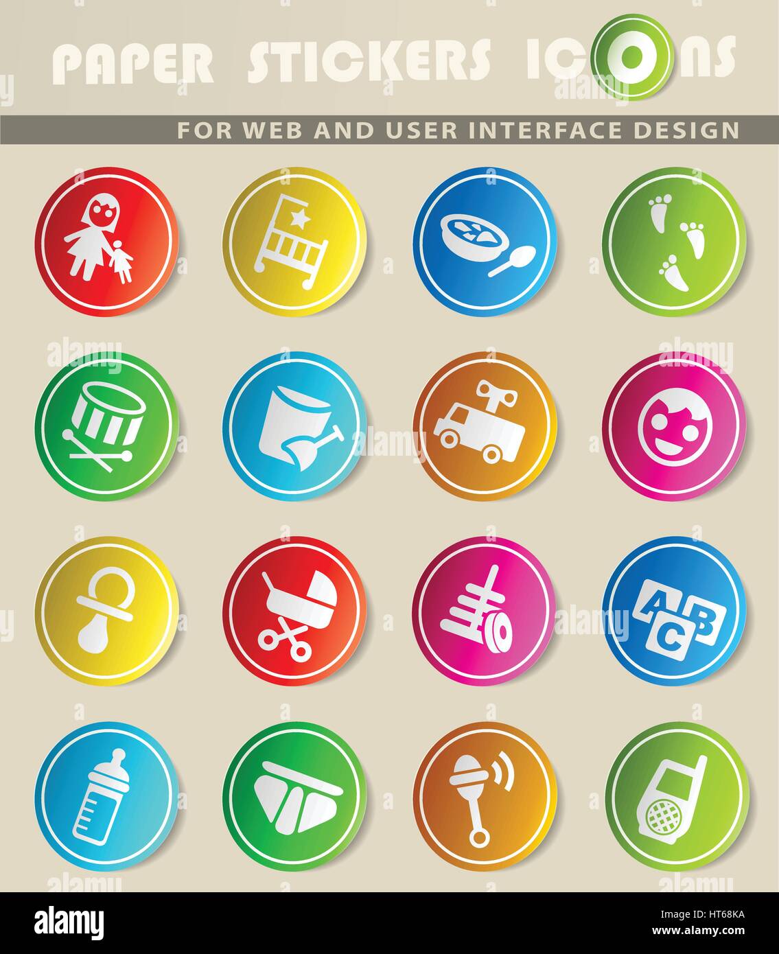 baby web icons for user interface design Stock Vector Image & Art - Alamy
