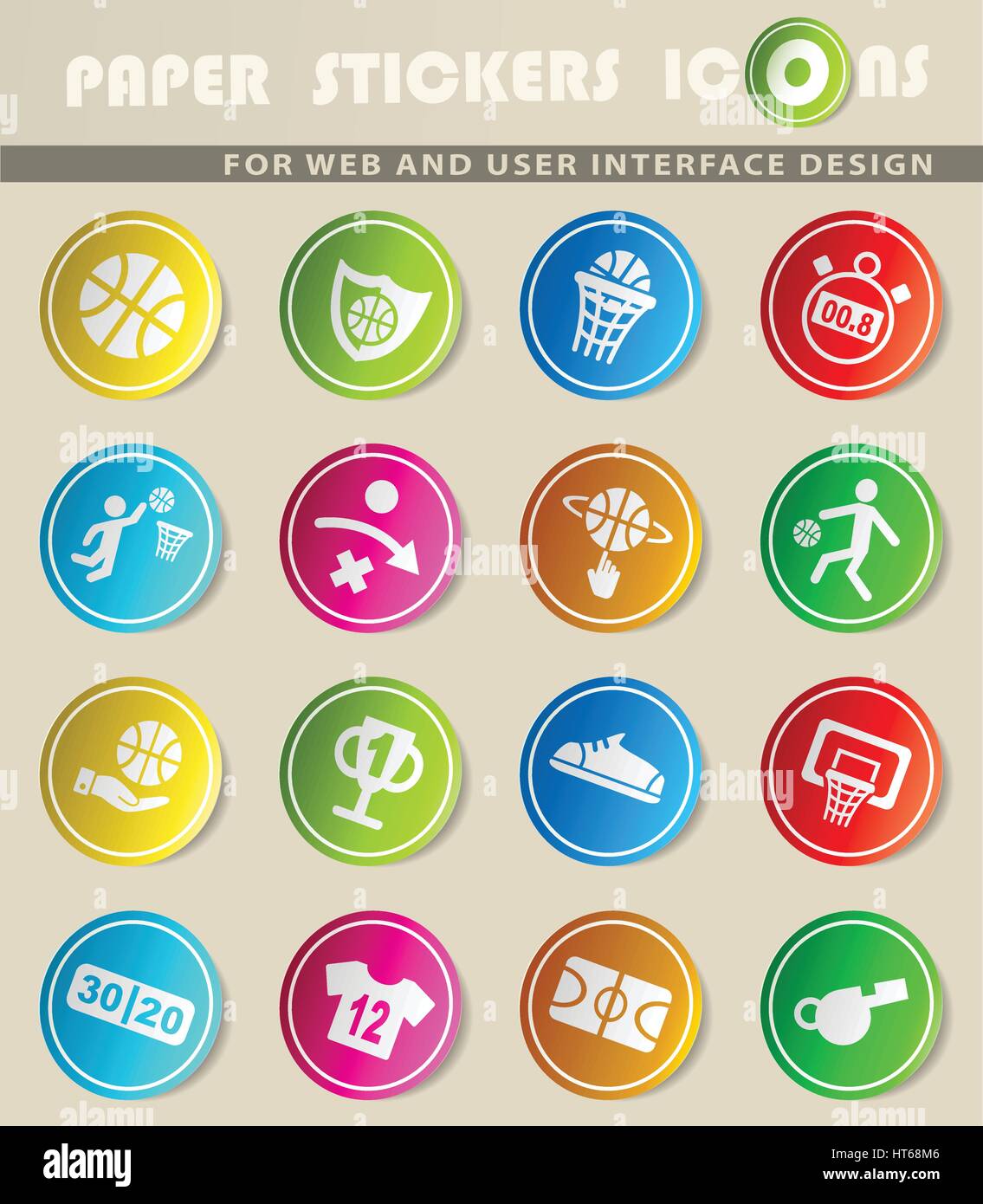 basketball web icons for user interface design Stock Vector Image & Art ...