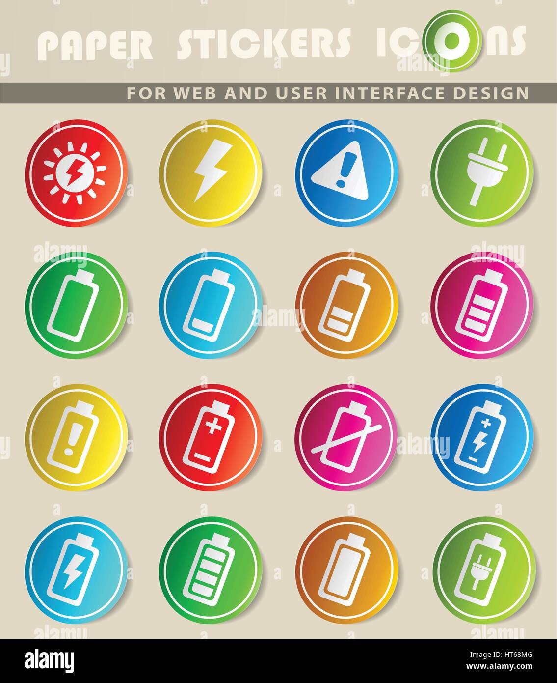 battery web icons for user interface design Stock Vector Image & Art ...