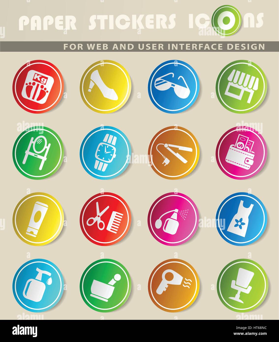 beauty salon web icons for user interface design Stock Vector Image ...