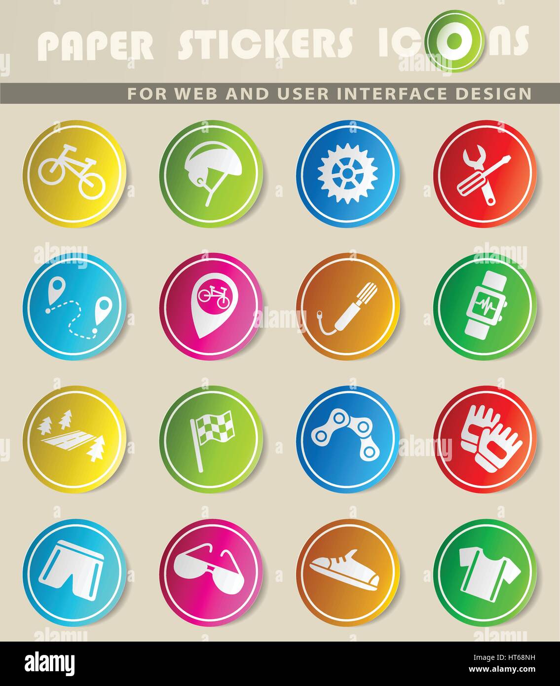 bicycle web icons for user interface design Stock Vector Image & Art ...