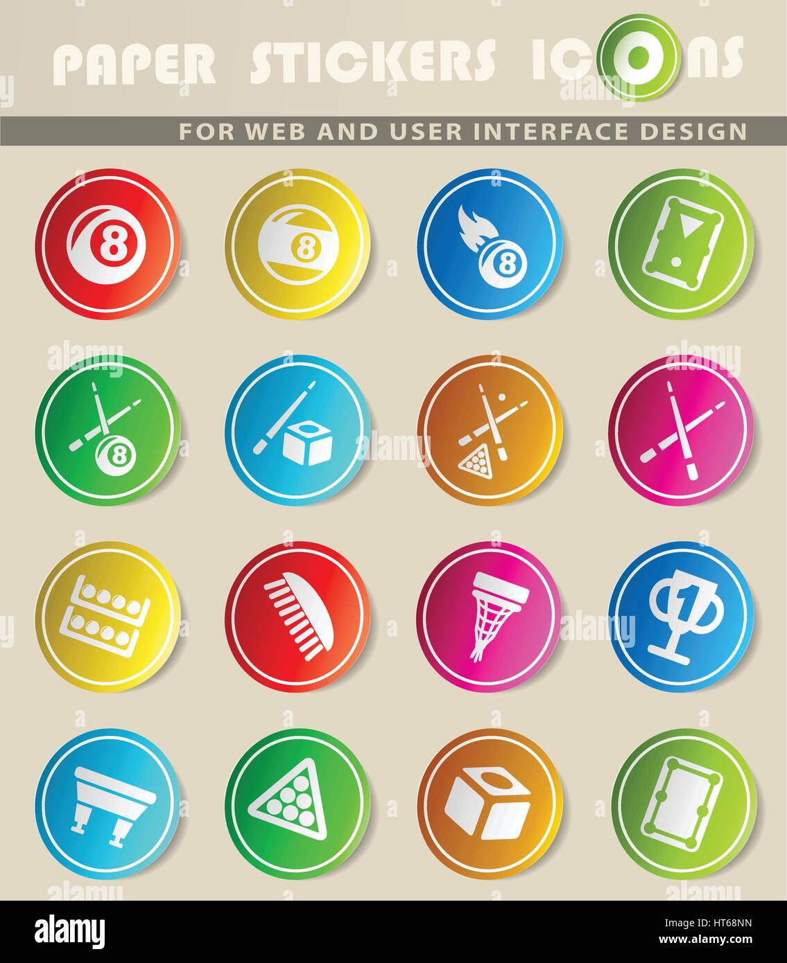billiards web icons for user interface design Stock Vector Image & Art ...