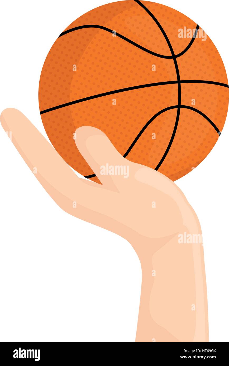 Hand holding basketball Stock Vector Images - Alamy
