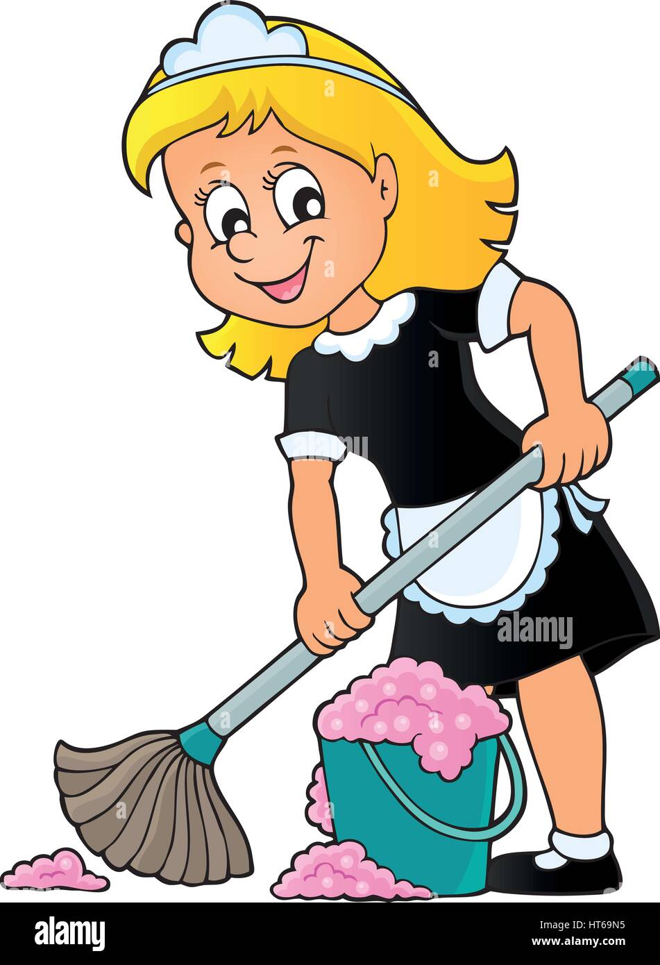 Cleaning lady theme image 2 - eps10 vector illustration Stock Vector ...