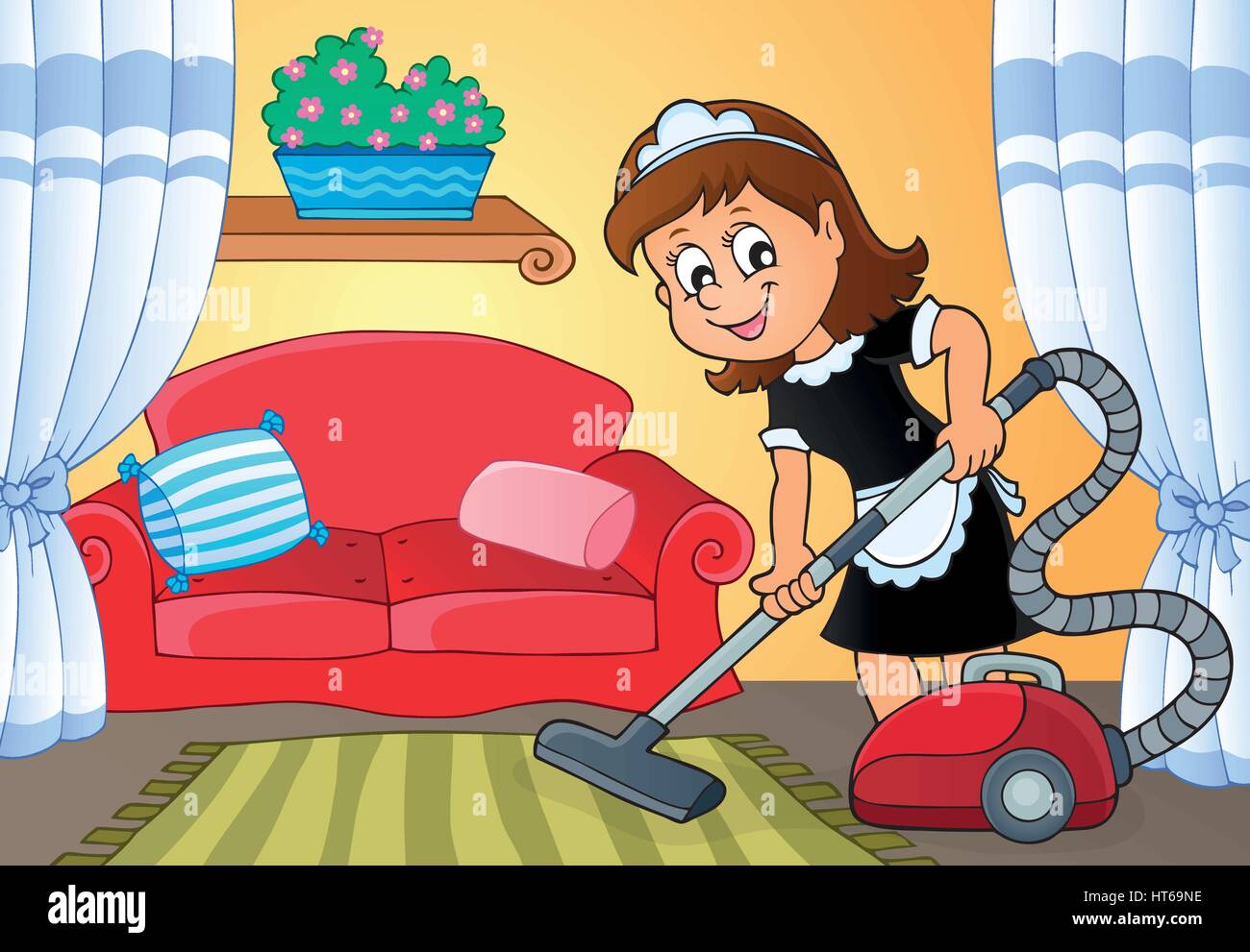 Cleaning lady theme image 4 - eps10 vector illustration Stock Vector ...
