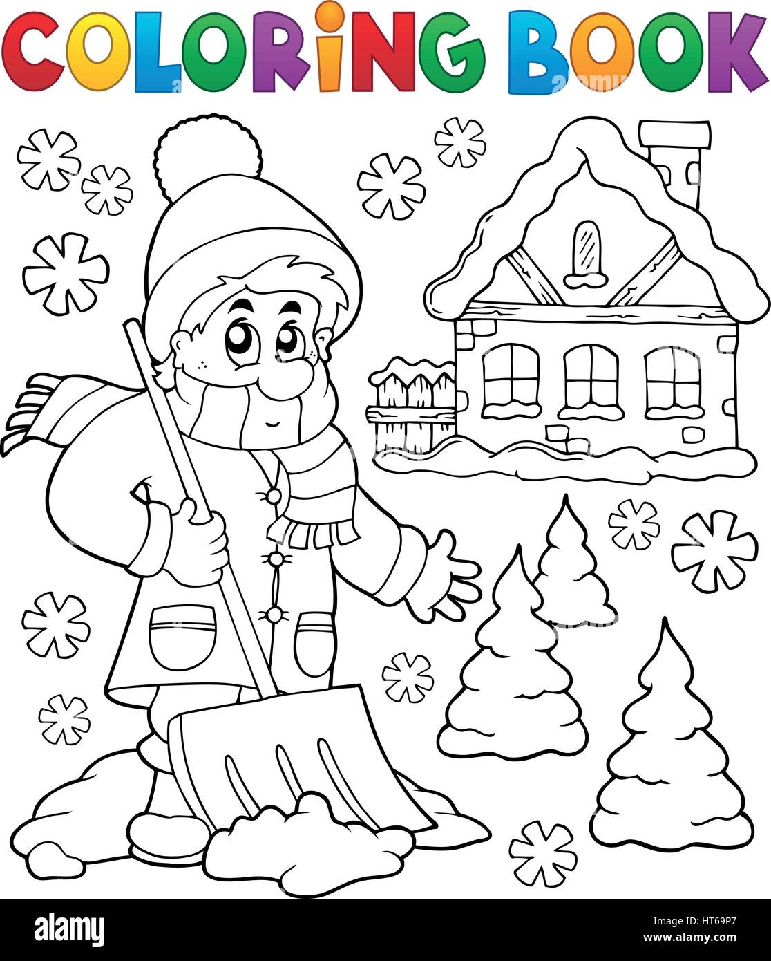 Coloring book winter theme 3 - eps10 vector illustration Stock Vector ...