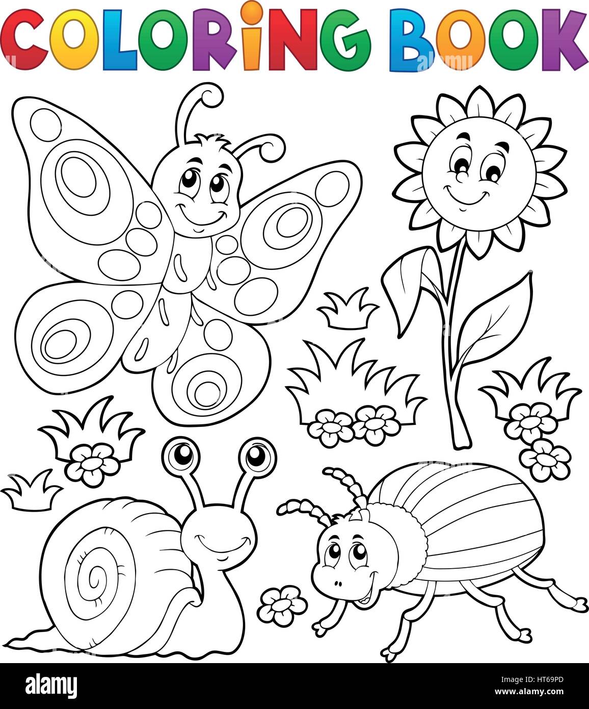 Coloring book with small animals 3 - eps10 vector illustration Stock ...