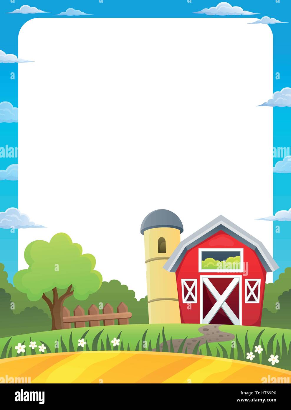 Frame with farmland theme 1 - eps10 vector illustration Stock Vector ...