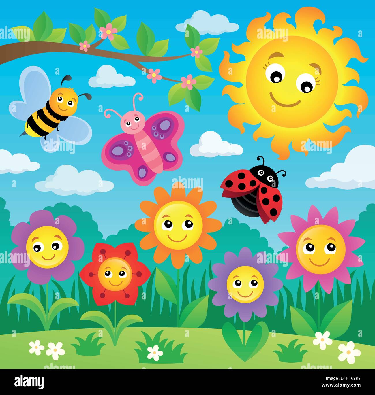 Happy flowers topic image 3 - eps10 vector illustration Stock Vector ...