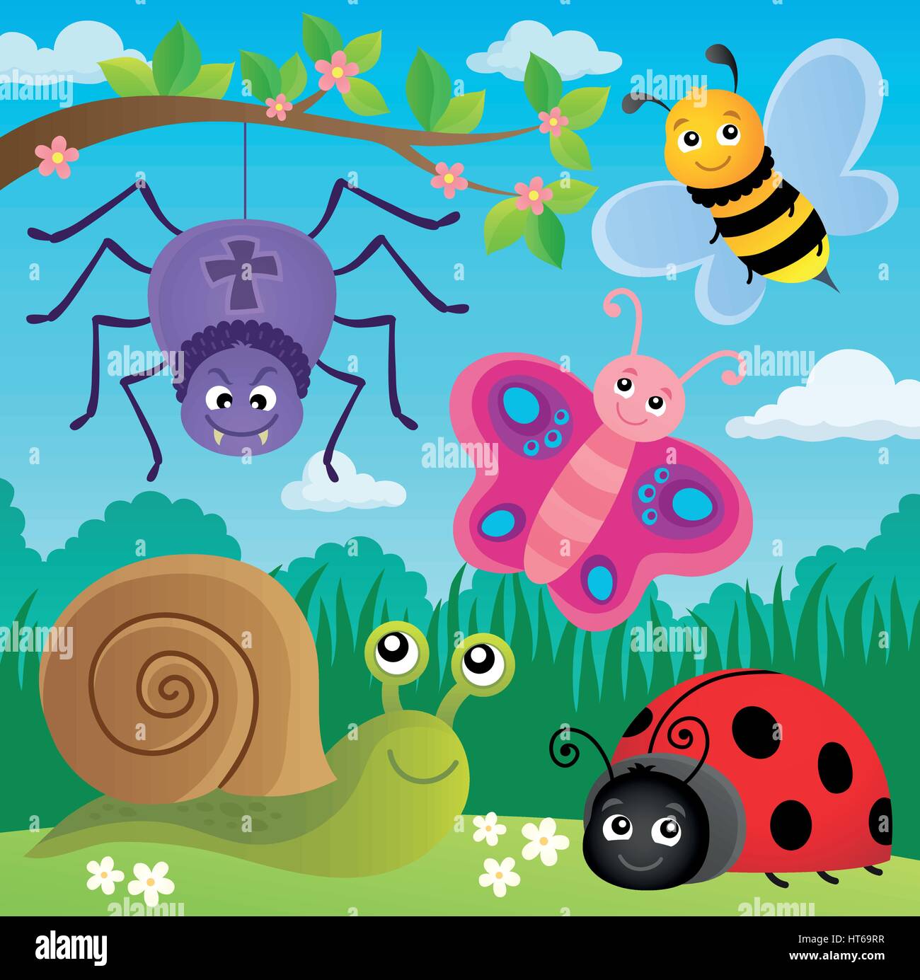 Spring animals and insect theme image 5 - eps10 vector illustration ...
