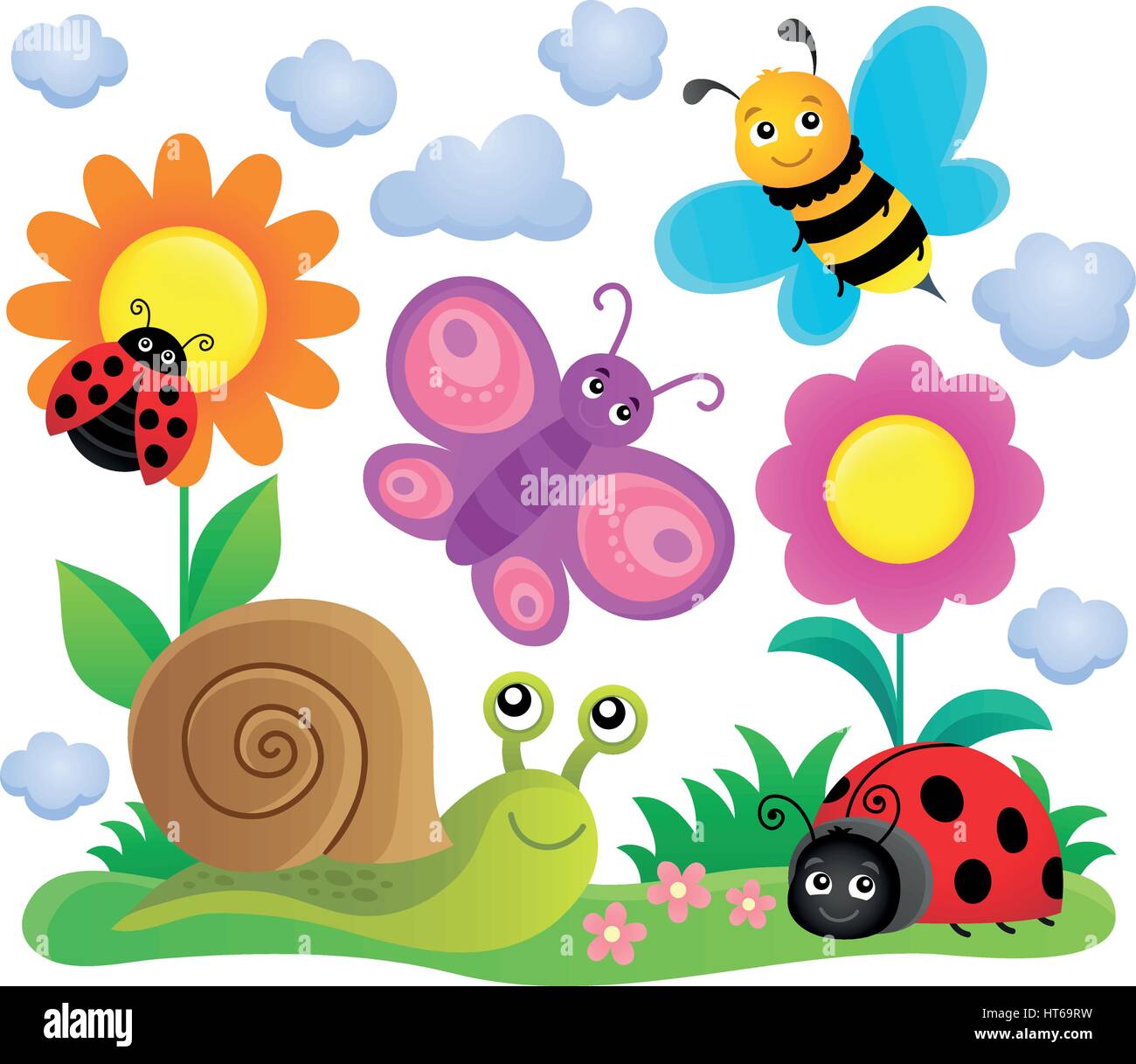 Spring animals and insect theme image 6 - eps10 vector illustration ...