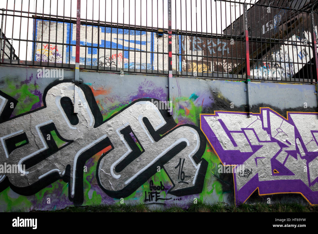 Graffiti on a manchester wall hi-res stock photography and images - Alamy